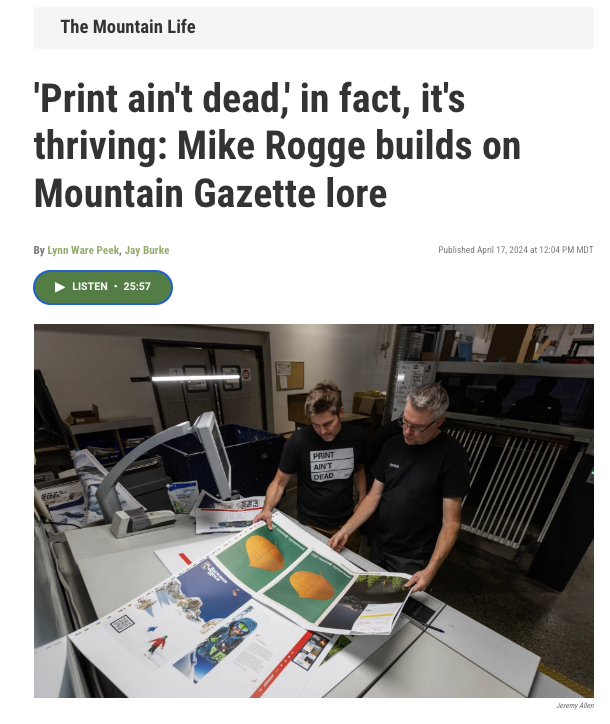 Editor Mike Rogge Appears on "The Mountain Life" from KPCW / NPR ...